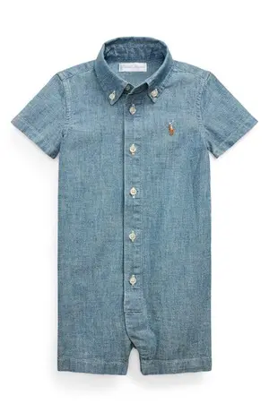 Ralph Lauren Chambray Button-down Polo Romper
