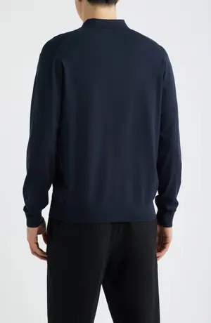 Theory Long Sleeve Quarter Zip Polo Sweater