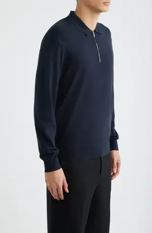 Theory Long Sleeve Quarter Zip Polo Sweater