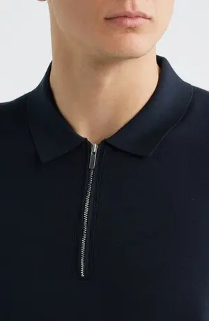 Theory Long Sleeve Quarter Zip Polo Sweater