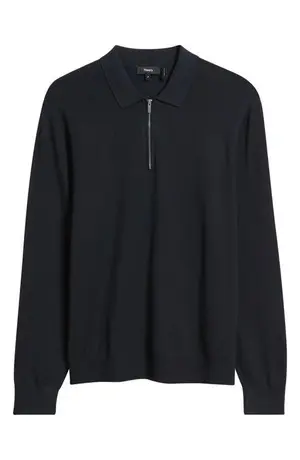 Theory Long Sleeve Quarter Zip Polo Sweater