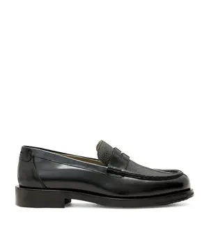 ALLSAINTS Leather Bloom Loafers - Black