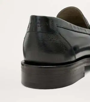 ALLSAINTS Leather Bloom Loafers - Black