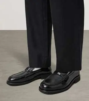 ALLSAINTS Leather Bloom Loafers - Black