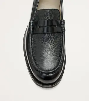 ALLSAINTS Leather Bloom Loafers - Black
