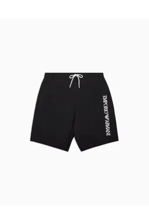 Emporio Armani Boardshorts Swimwear With Vertical Logo Embroidery