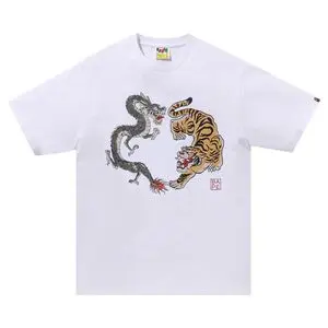 A BATHING APE Japan Culture Tiger And Dragon Tee 'whte - White