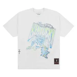 CACTUS JACK BY TRAVIS SCOTT X Mitchell & Ness University Of Kentucky Handdrawn Tee - White