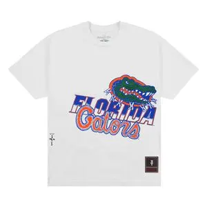 CACTUS JACK BY TRAVIS SCOTT X Mitchell & Ness University Of Florida Handdrawn Tee - White