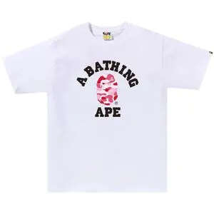 A BATHING APE Abc Camo College Tee /pink - White