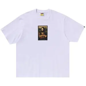 A BATHING APE Art Print Relaxed Fit Tee - White