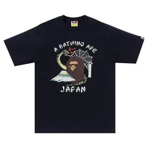 A BATHING APE Japanese Culture Tee 'navy - Blue