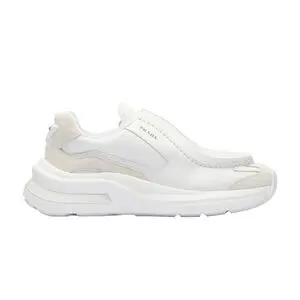Prada Systeme Brushed Leather Sneaker - White