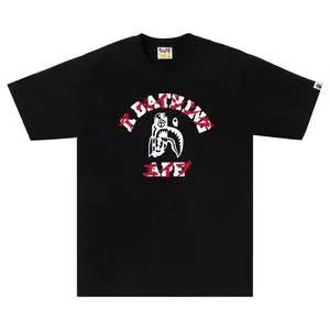 A BATHING APE Tiger Shark Japanese Letter Tee - Black