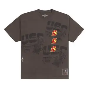 TRAVIS SCOTT X Mitchell & Ness University Of Southern California Seal Tee - Brown