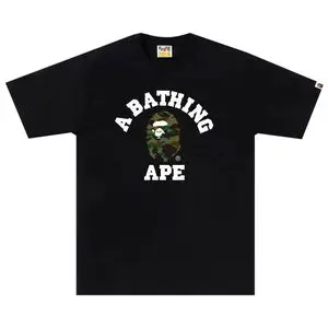 A BATHING APE 1st Camo College Tee /green - Black