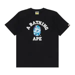 A BATHING APE Abc Camo College Tee /blue - Black
