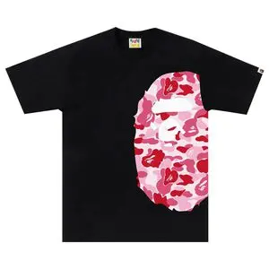 A BATHING APE Abc Camo Side Big Ape Head Tee /pink
