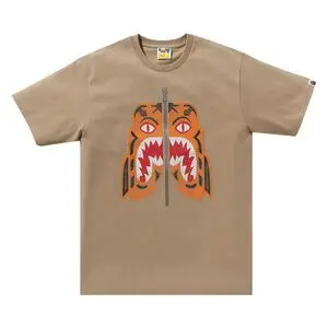 A BATHING APE Embroidered Tiger Tee - Tan