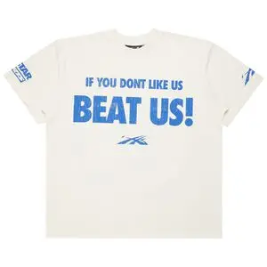 HELLSTAR Beat Us! T-shirt 'white/blue - Cream