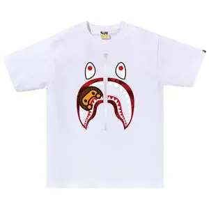 A BATHING APE Color Camo Milo Shark Tee /red - White