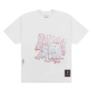 TRAVIS SCOTT X Mitchell & Ness University Of Alabama Handdrawn Tee - White