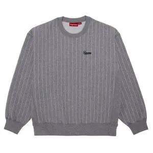 Supreme Pinstripe Crewneck 'heather - Grey