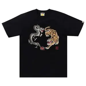 A BATHING APE Tiger And Dragon Graphic Tee - Black