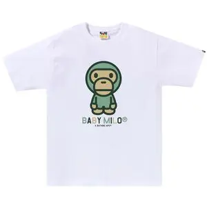 A BATHING APE Colors Baby Milo Tee - White