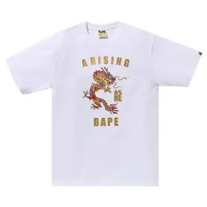 A BATHING APE Year Of Dragon Glitter Tee - White