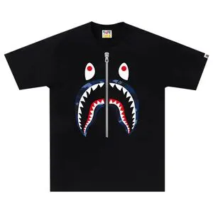 A BATHING APE Color Camo Shark Tee /navy - Black