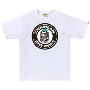 A BATHING APE Comic Art Busy Works Tee - White