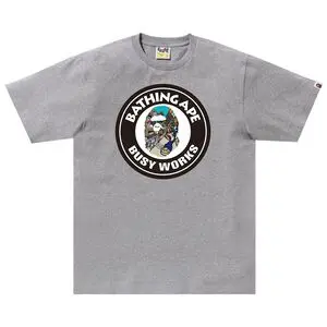 A BATHING APE Comic Art Busy Works Tee - Grey