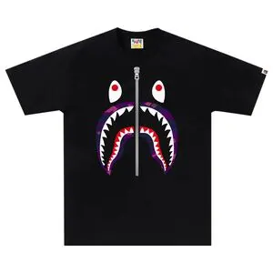 A BATHING APE Color Camo Shark Tee /purple - Black