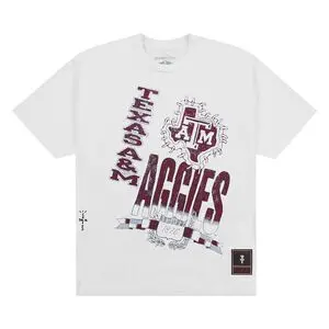 CACTUS JACK BY TRAVIS SCOTT X Mitchell & Ness Texas A&m University Handdrawn Tee - White