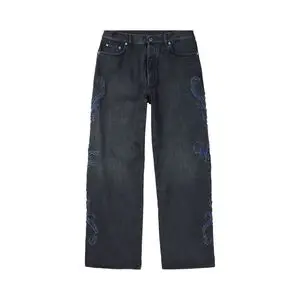 Off-White Natlover Distressed Straight Leg Jeans
