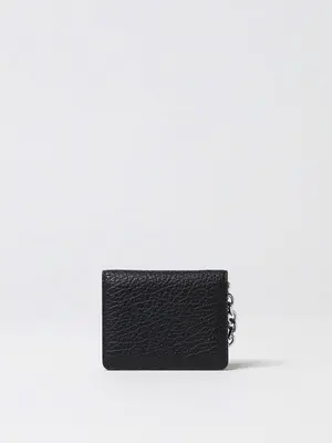 MAISON MARGIELA Hammered Leather Bifold Card Holder With Four Stitches - Black