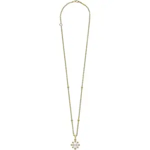 Lagos 18k Luna Fleur Pearl And Diamond Pendant Necklace - Gold