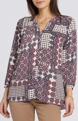 NYDJ Pintuck Top - Vintage Patchwork