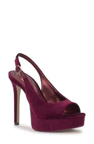 Jessica Simpson Jessica Simpson Sibilla Slingback Platform Sandal Dark Cherry