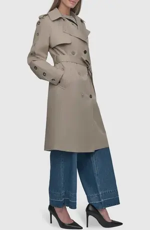 Dkny Grommet Sleeve Trench Coat