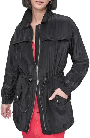 Dkny Textured Anorak Jacket - Black