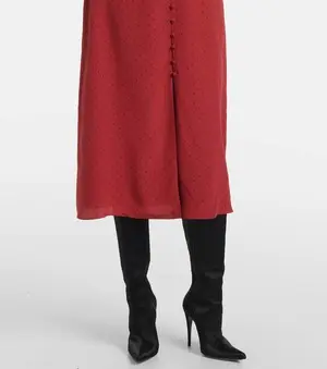 Alessandra Rich Polka-dot Silk Midi Dress