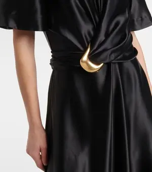 Altuzarra Belted Silk Satin Midi Dress