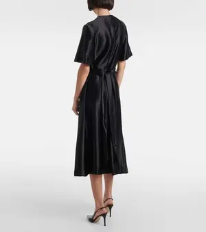 Altuzarra Belted Silk Satin Midi Dress