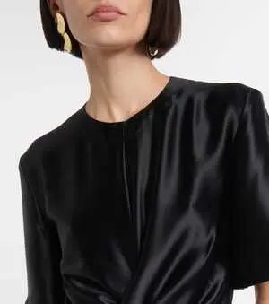 Altuzarra Belted Silk Satin Midi Dress