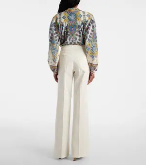 Etro Cotton-blend Wide-leg Trousers