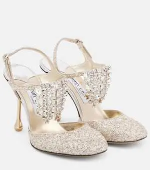 JIMMY CHOO Verity 95 Glitter Pumps