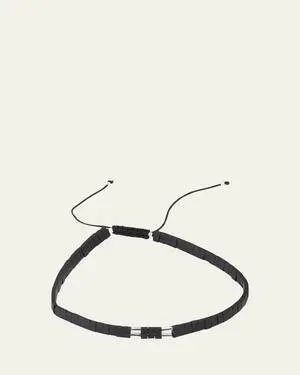 JAN LESLIE Sterling Silver Chiclet Beaded Bracelet - Black