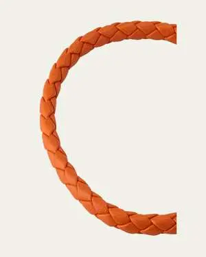 JAN LESLIE Braided Leather Bracelet - Silver